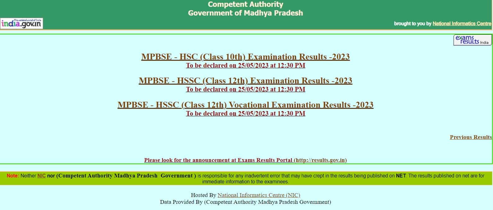 mpresults.nic.in 2023 - 10th & 12th, Roll Number, Marksheet Download ...